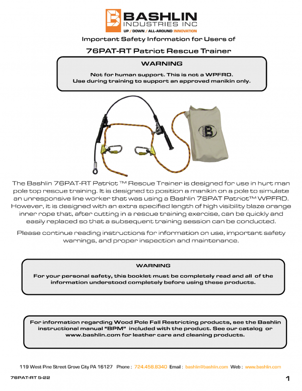 The Patriot™ - Rescue Trainer - Bashlin Industries, Inc.